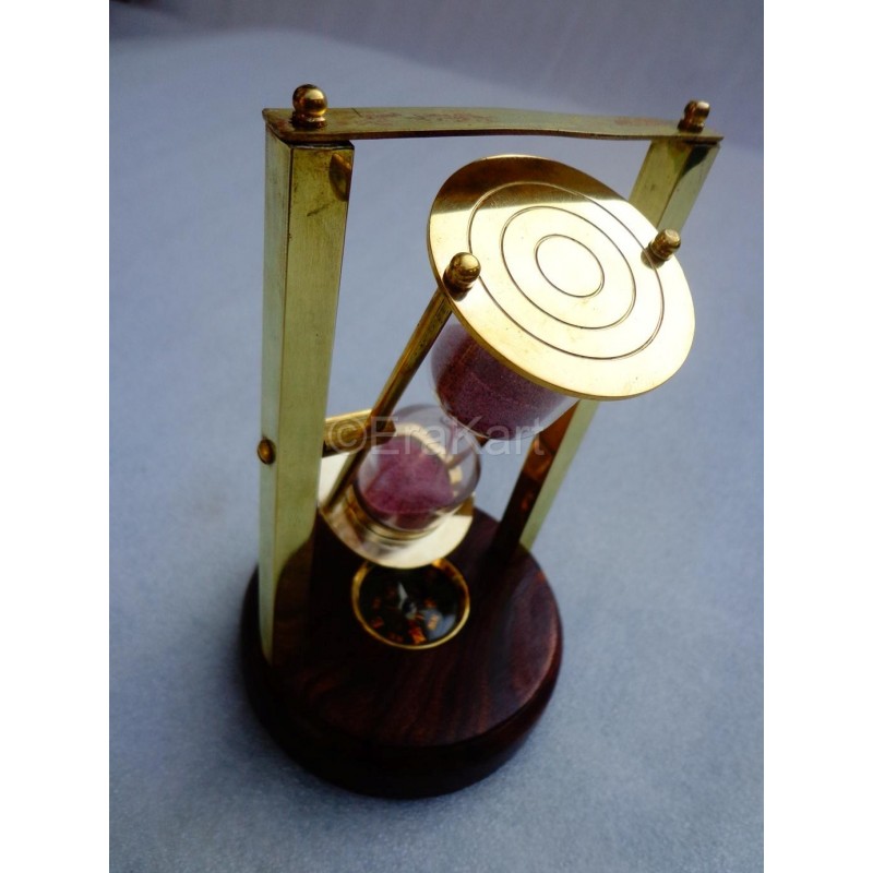 Buy Antique Sand Timer in Brass & Wood on sale at EraKart