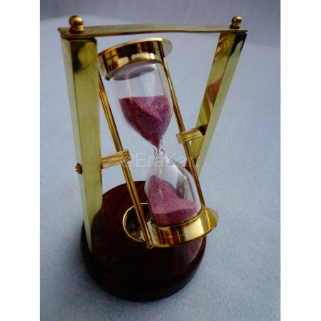Buy Antique Sand Timer in Brass & Wood on sale at EraKart