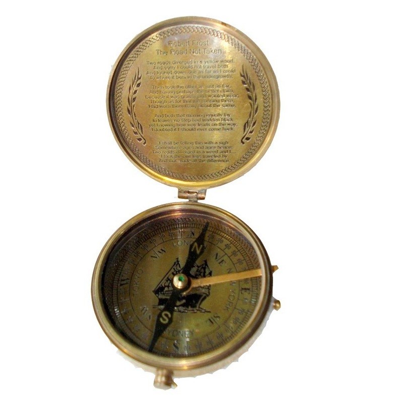 Buy LONDON TO SYDNEY FLAT BRASS COMPASS Nautical online EraKart SALE